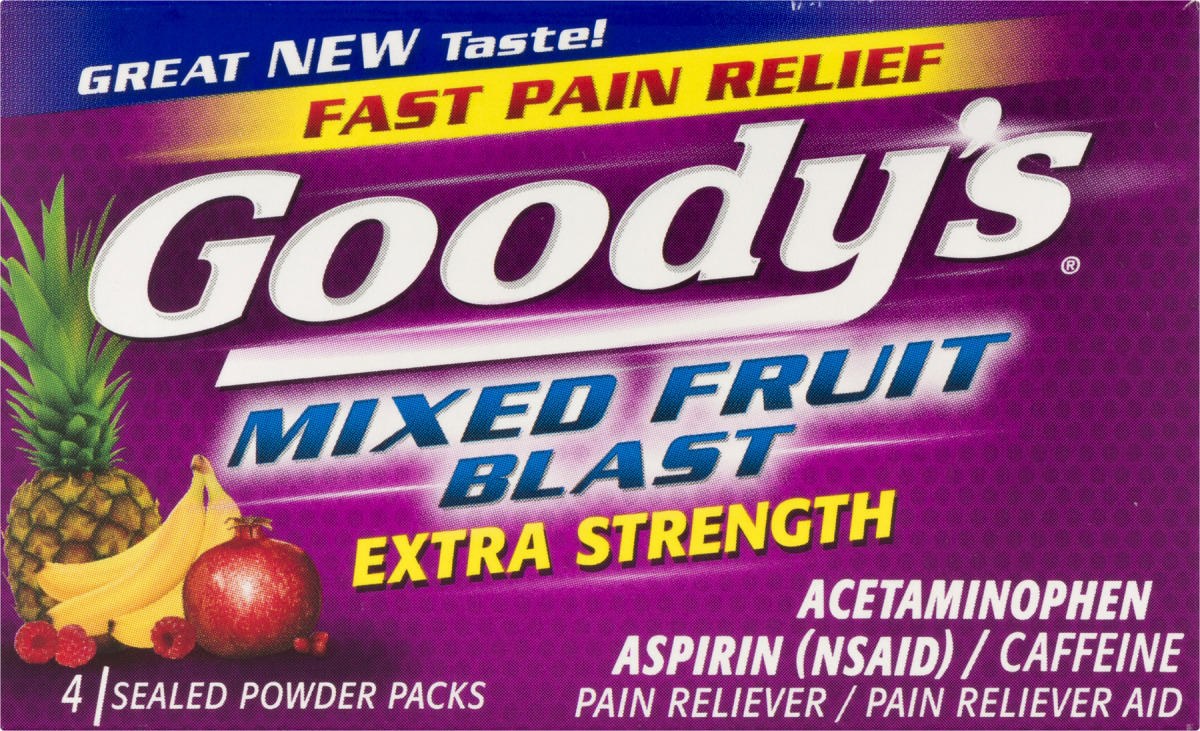 Goody's Mixed Fruit Blast Extra Strength Acetaminophen Powder Packs - 4 ...