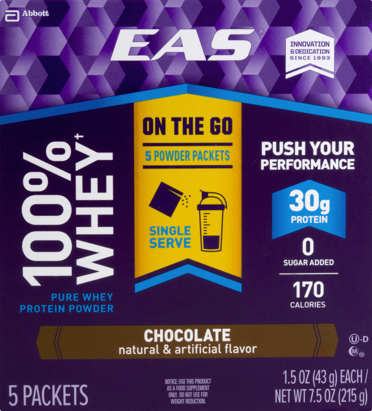 EAS Advant Edge 100% Whey Protein Powder Packets Chocolate - 5 CT EAS ...