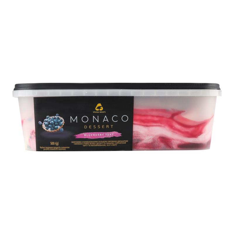 Мороженое 10% Blueberry Tart Dessert Monaco Three bears п/у 500г Три ...