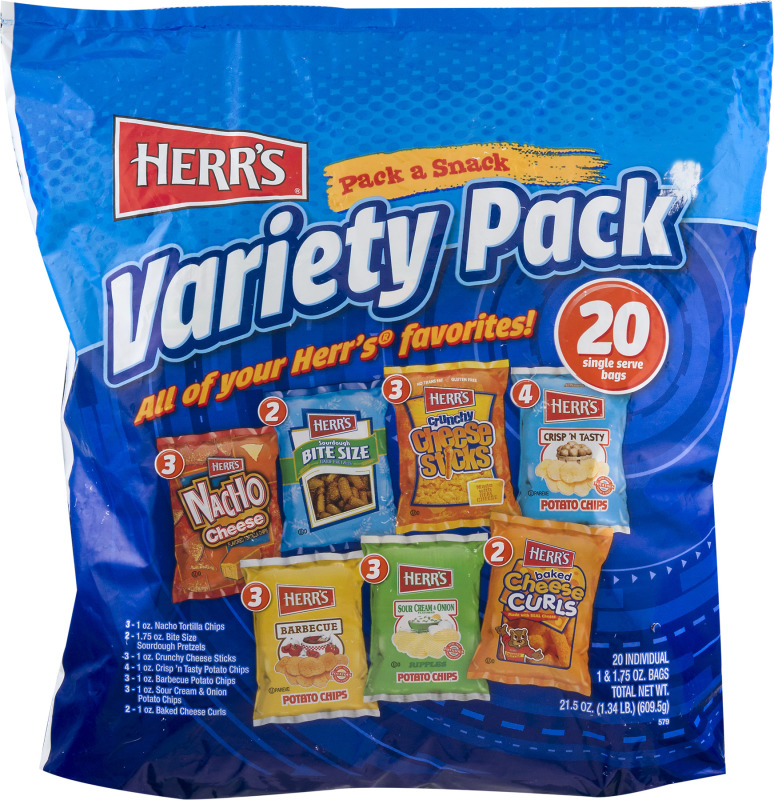 Herr's Pack a Snack Variety Pack - 20 CT Herr's(72600009233): customers ...