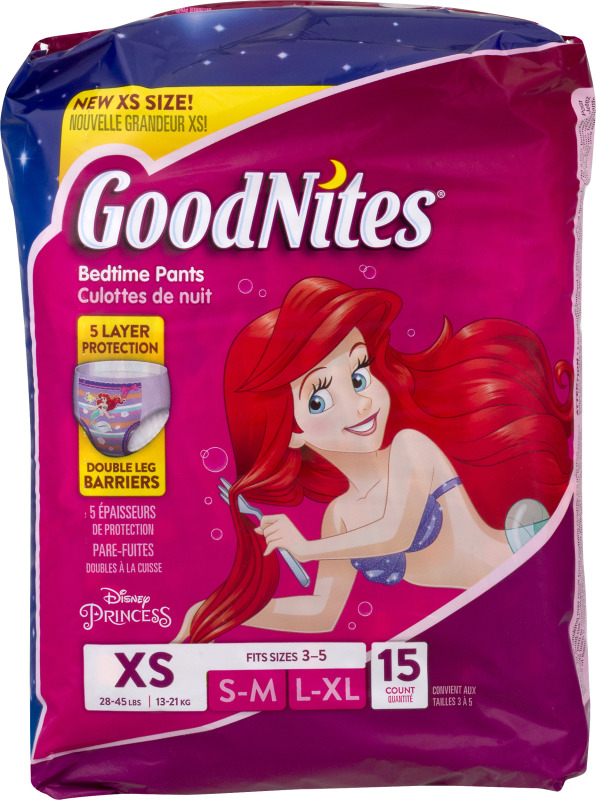 GoodNites Disney Princess Bedtime Pants XS - 15 CT GoodNites ...