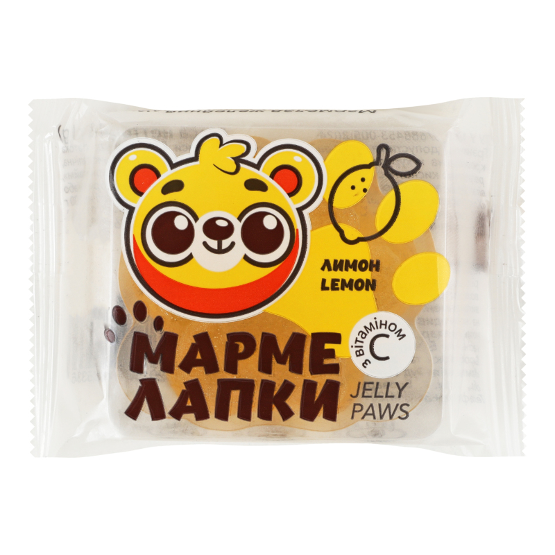 МАРМЕЛАПКИ JELLY PAWS з вітаміном С зі смаком лимона, 40 г ...