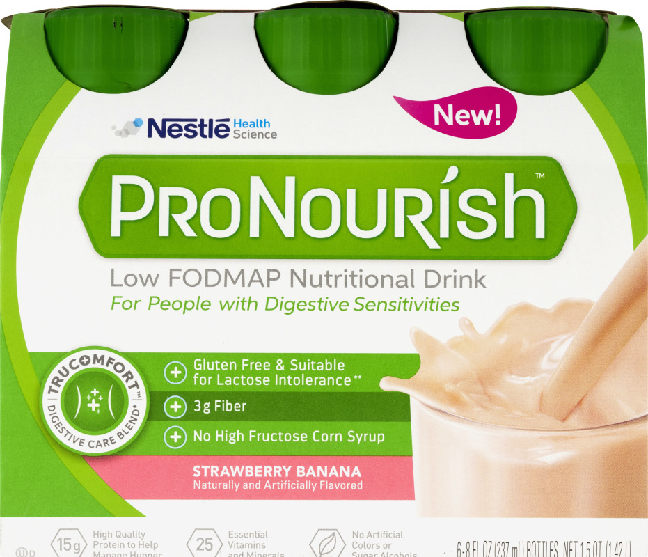 Nestle ProNourish Low Fodmap Nutritional Drink Strawberry Banana - 6 CT ...