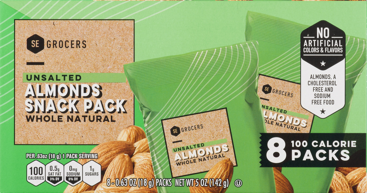 SE Grocers Unsalted Almonds Snack Pack Whole Natural SE Grocers ...