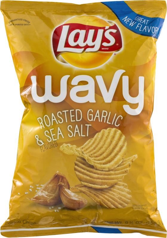 Lay's Wavy Roasted Garlic & Sea Salt Potato Chips Lay's(28400149969 ...
