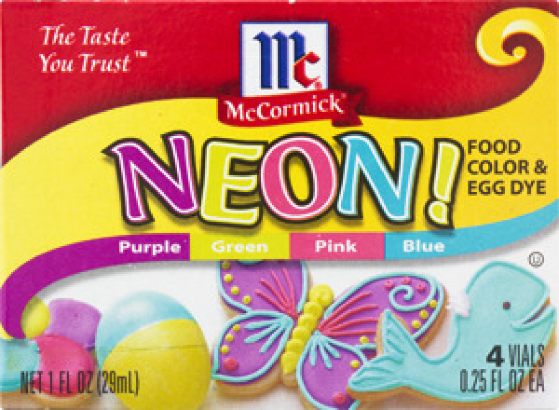 McCormick Neon! Food Color & Egg Dye - 4 CT McCormick(52100160252 ...