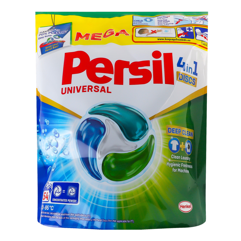 Средство моющее для стирки Universal 4in1 Discs Deep Clean Persil 54x16 ...