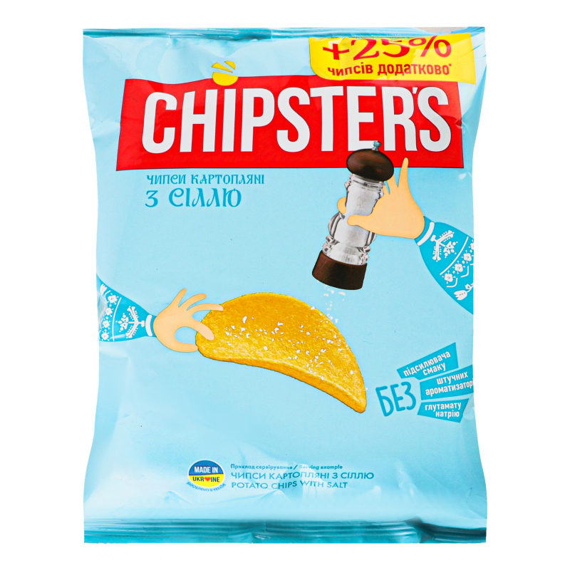 Чипси картопляні з сіллю Chipster`s м/у 88г Chipster's(4820182748035): придбати в інтернет ...