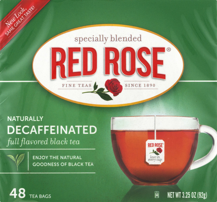Red Rose Full Flavored Black Tea Decaffeinated - 48 CT Red Rose ...