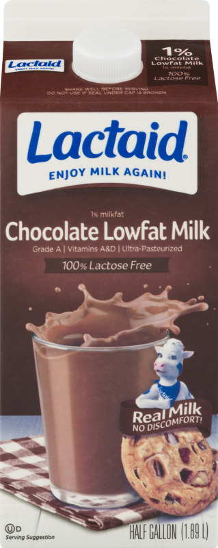 Lactaid 100% Lactose Free Chocolate Lowfat Milk Lactaid(41383096013 ...