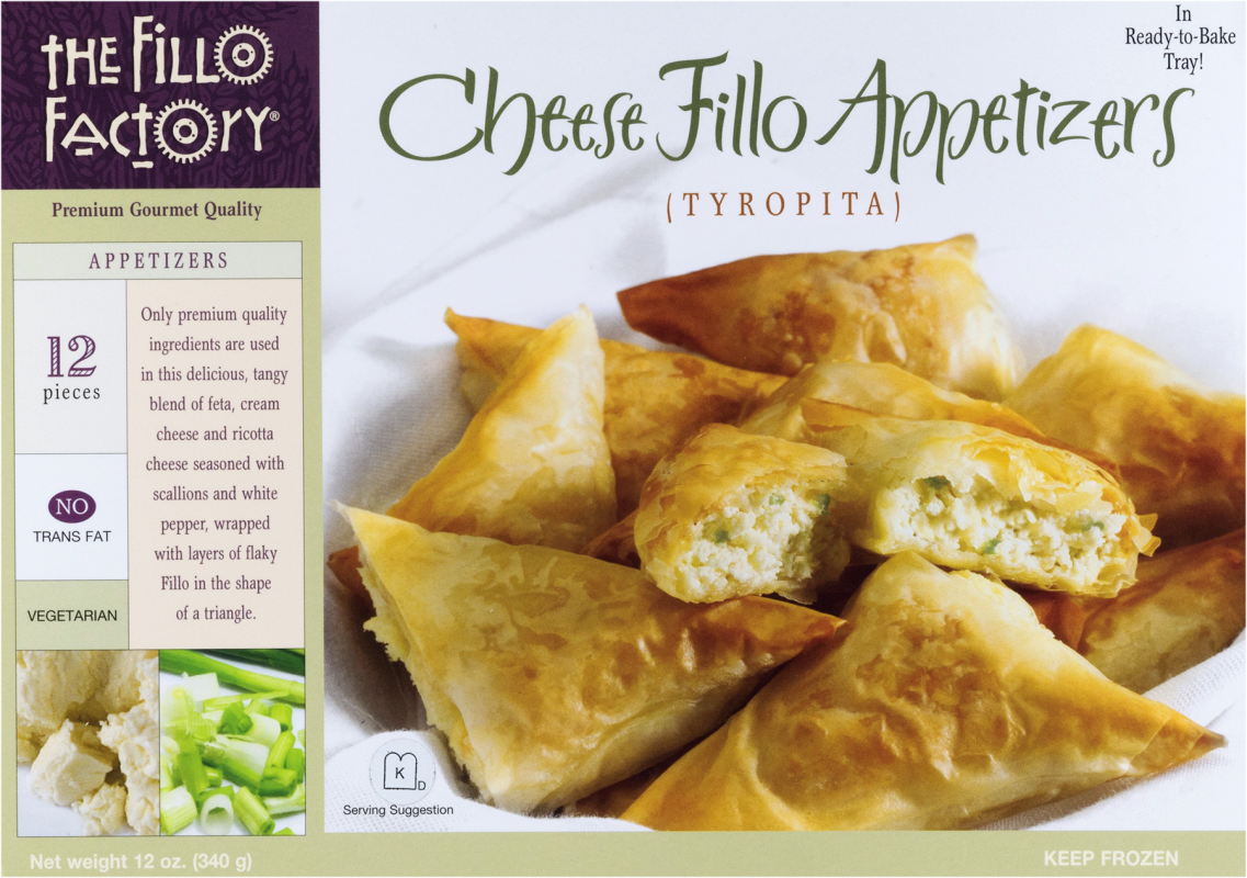 The Fillo Factory Cheese Fillo Appetizers (Tyropita) - 12 CT The Fillo ...
