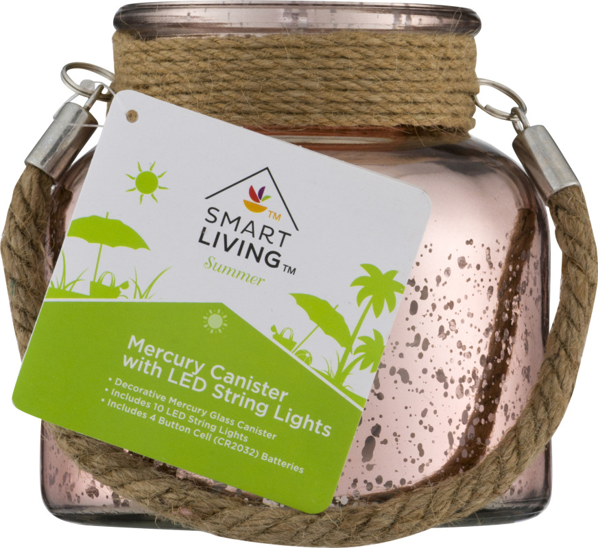 Smart Living Summer Mercury Canister With LED String Lights Smart ...