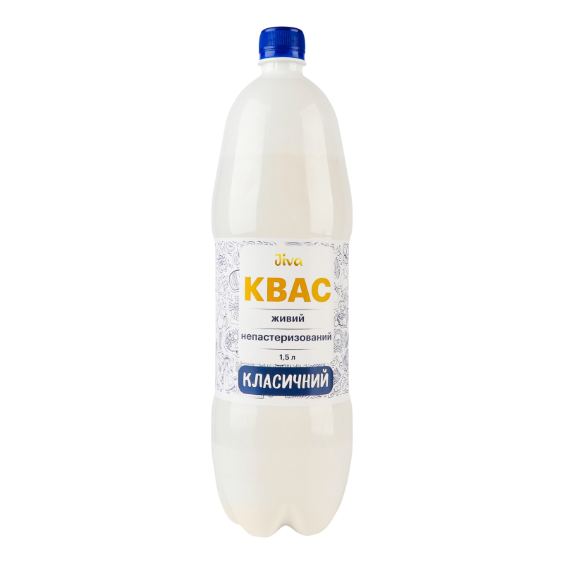 Квас живой непастеризованный сильногазированный Классический Jiva п/бут ...