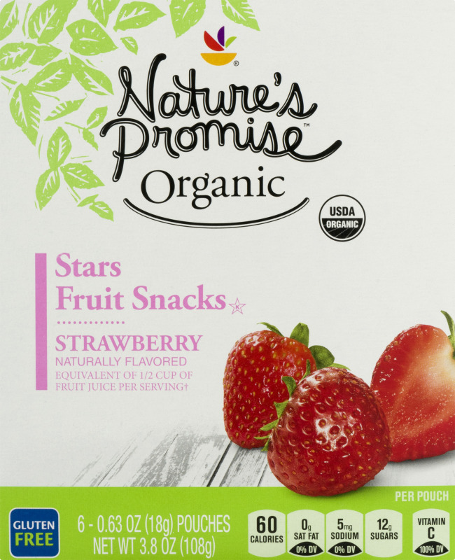 Nature's Promise Organic Stars Fruit Snacks Strawberry - 6 CT Nature's ...