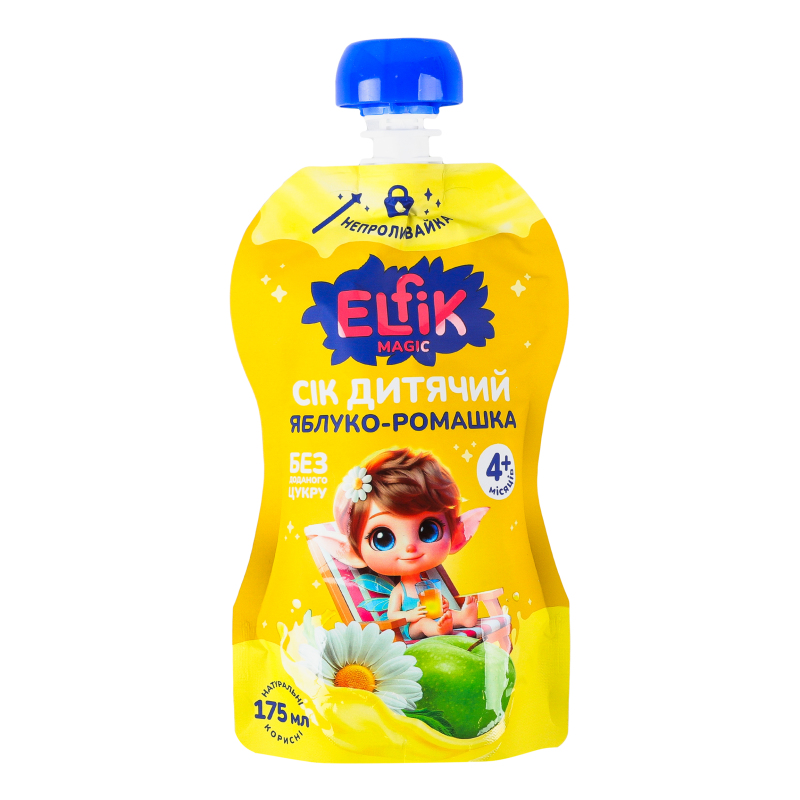 Сок для детей от 4мес Яблоко-ромашка Elfik Magic д/п 175мл Elfik Magic(4820266361709): купить в ...
