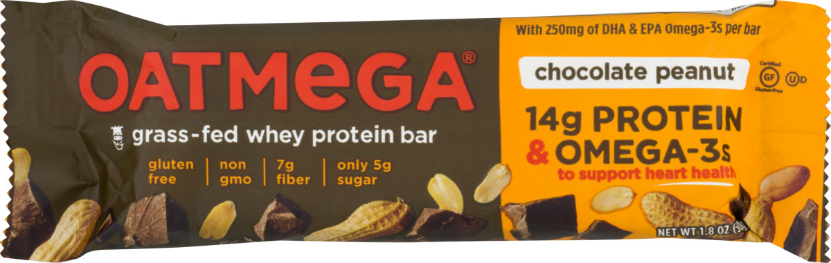 Oatmega Grass-Fed Whey Bars Chocolate Peanut Crisp Oatmega(890704002017 ...