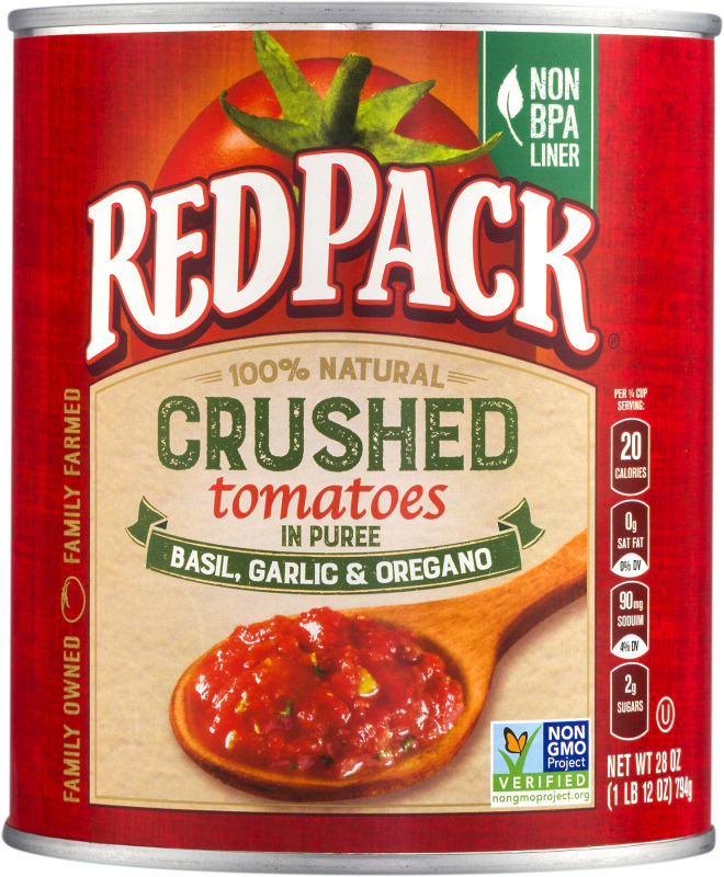 Redpack Crushed Tomatoes In Puree Basil, Garlic & Oregano Redpack ...