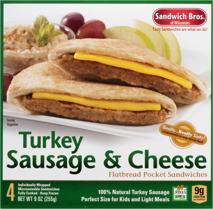 Sandwich Bros. of Wisconsin Flatbread Pocket Sandwiches Turkey Sausage ...