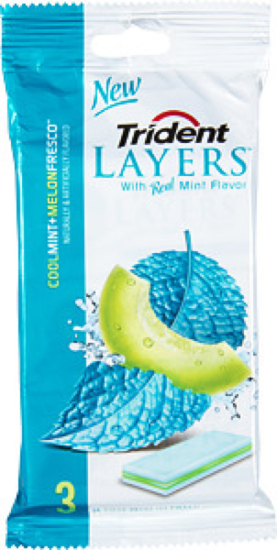 Trident Layers Cool Mint and Melon Fresco Sugar Free Gum- 3 PK Trident ...