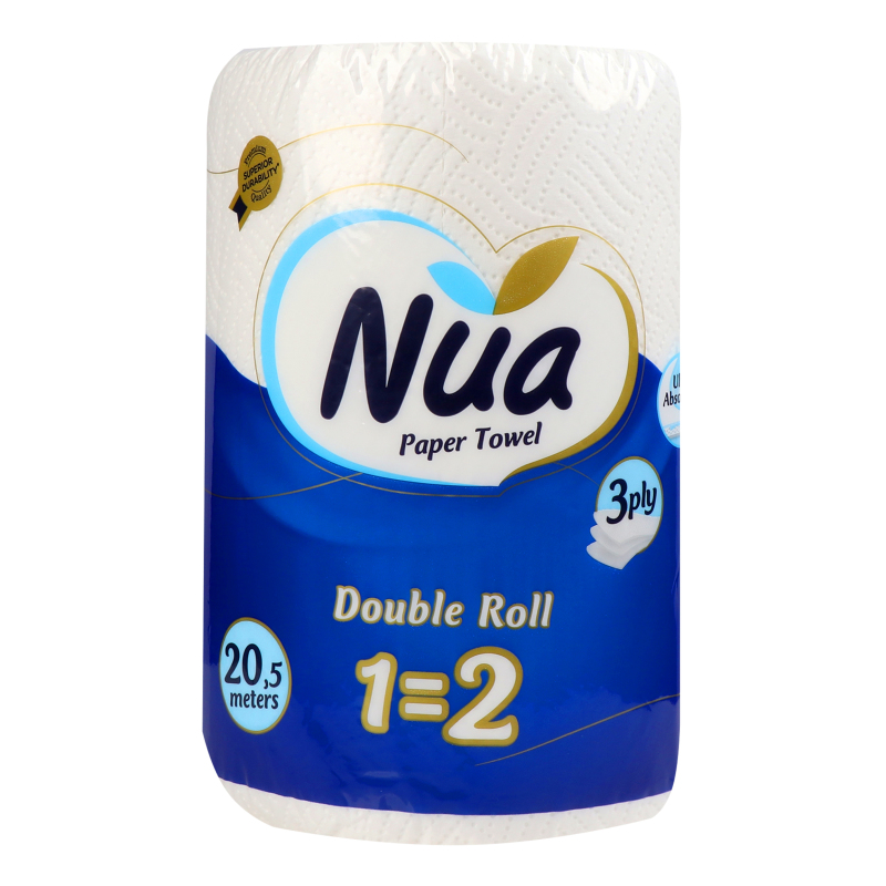 Рушники паперові Nua Double Roll 1=2 3шари(8698996006346): купить в ...