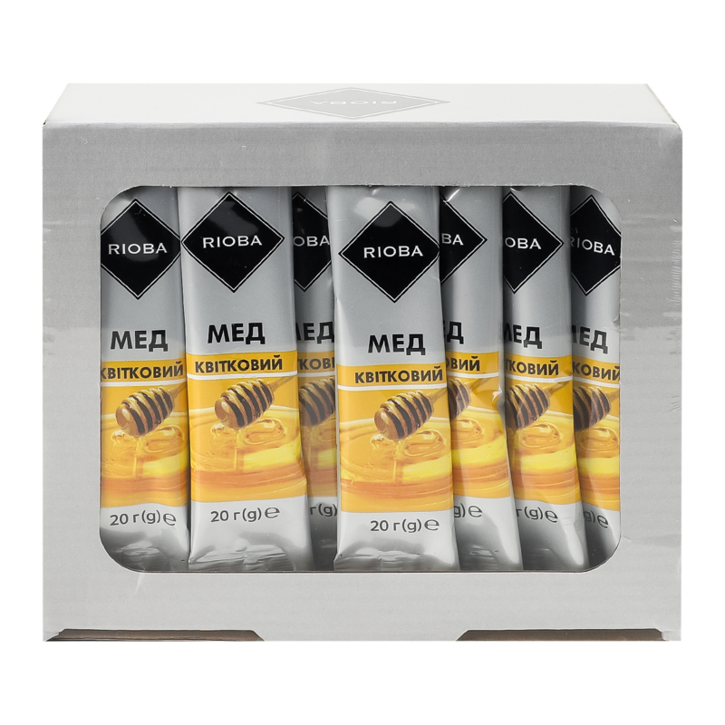 Мед натуральный цветочный Rioba к/у 30х20г Rioba(4820071641409): купить ...