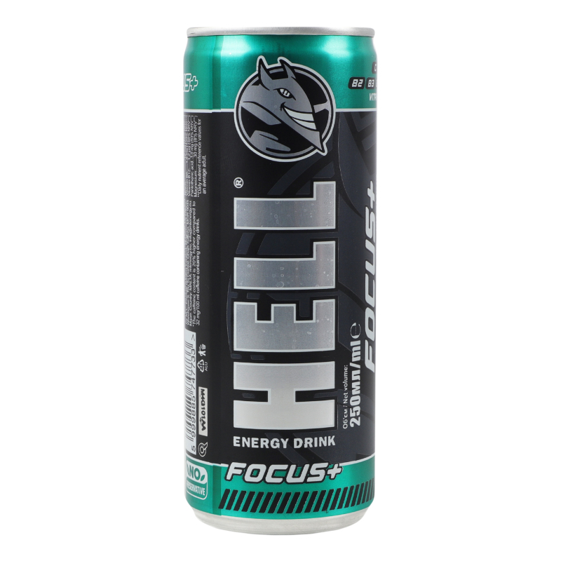 Напиток энергетический безалкогольный газированный Focus+ Hell ж/б ...
