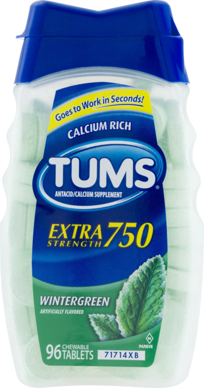 Tums Extra Strength 750 Antacid/Calcium Supplement Chewable Tablets ...