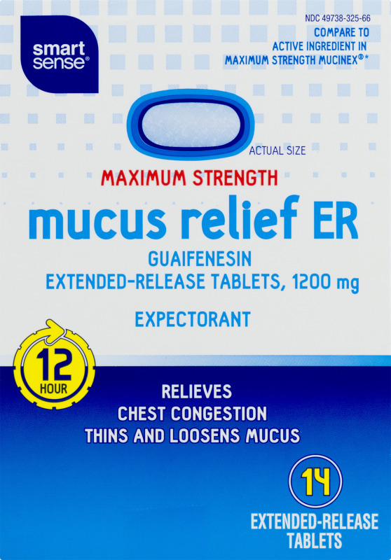 Smart Sense Maximum Strength Mucus Relief ER Extended Release-Tablets ...