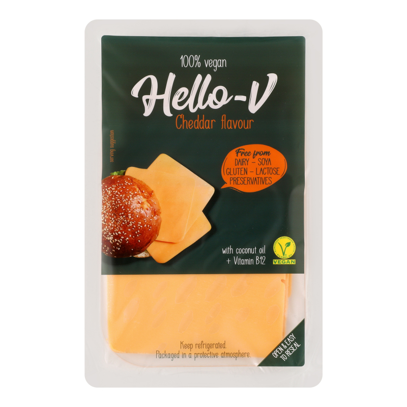 Сир веганський слайси Чеддар Hello-V в/у 140г Hello-V(5201704002764 ...