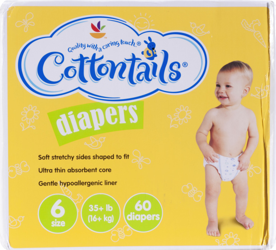 Cottontails Diapers Size 6 - 35+ lb Cottontails(688267629952 ...