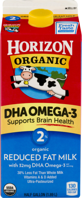 Horizon Organic 2% Reduced Fat Milk DHA Omega-3 Horizon(742365264351 ...