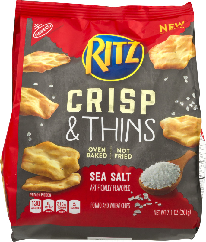 Nabisco Ritz Crisp & Thins Sea Salt Potato And Wheat Chips Ritz ...