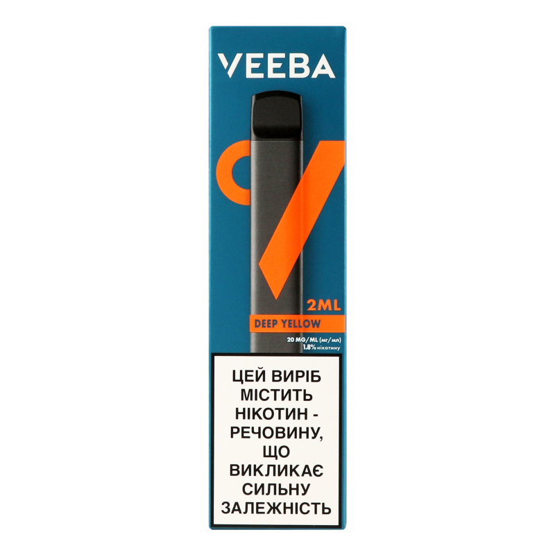 Сигарета электронная одноразовая 1.8% 2мл Deep Yellow Veeba 1шт Veeba ...