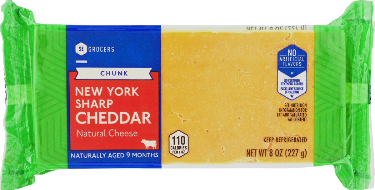 SE Grocers Chunk New York Sharp Cheddar Natural Cheese SE Grocers ...
