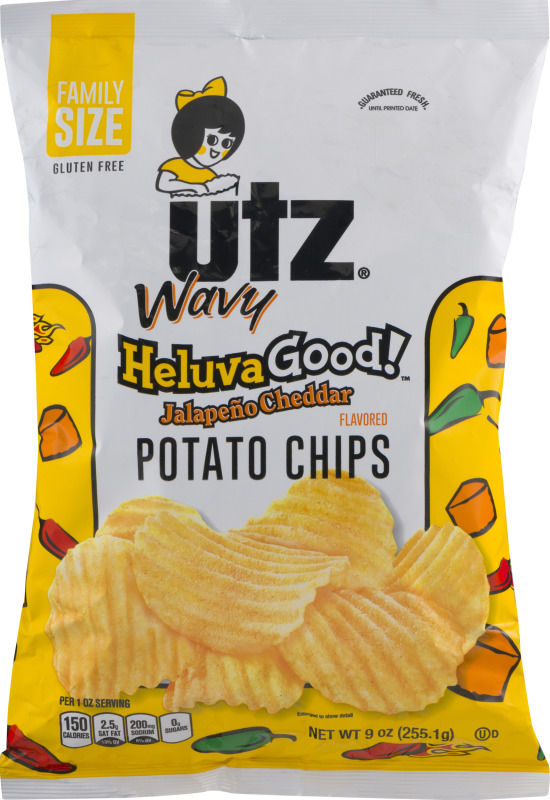 Utz Wavy Heluva Good! Jalapeno Cheddar Potato Chips Utz(41780001078 ...