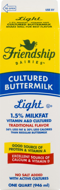 Friendship Dairies Cultured Buttermilk Light Friendship Dairies ...