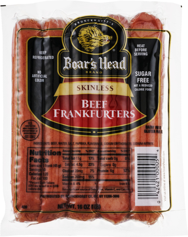 Boar's Head Skinless Frankfurters Beef Boar's Head(42421000054 ...