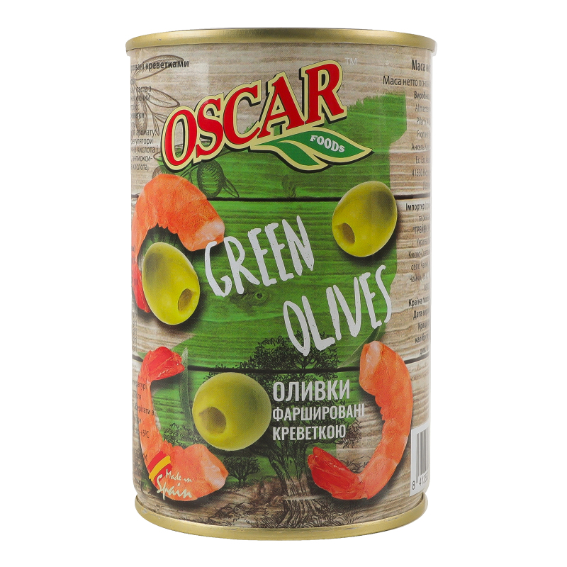 Оливки фаршированные креветками Oscar ж/б 300г Oscar foods ...