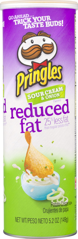 Pringles Sour Cream & Onion Reduced Fat Potato Crisps Pringles ...