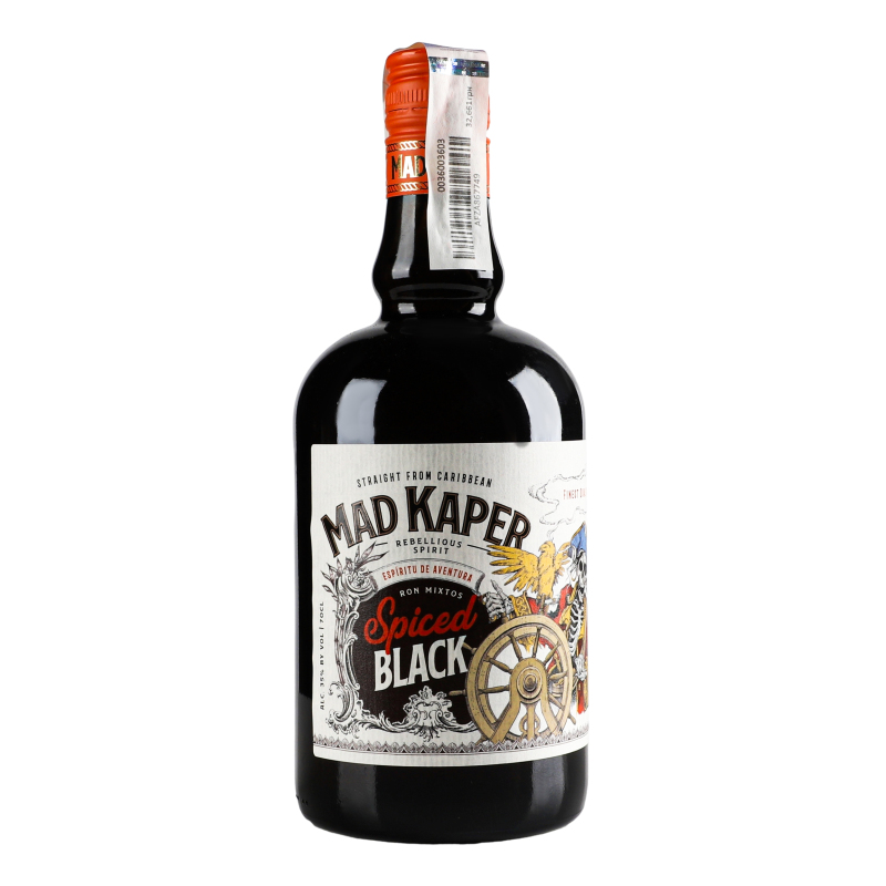 Напиток алкогольный 0.7л 35% на основе рома Spiced Black Mad Kaper бут Mad Kaper(5414145034854 ...