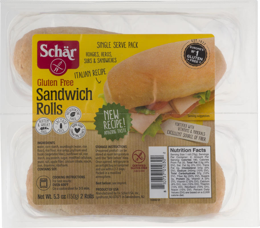 Schar Gluten Free Sandwich Rolls - 2 CT Schar(810757010302): customers ...