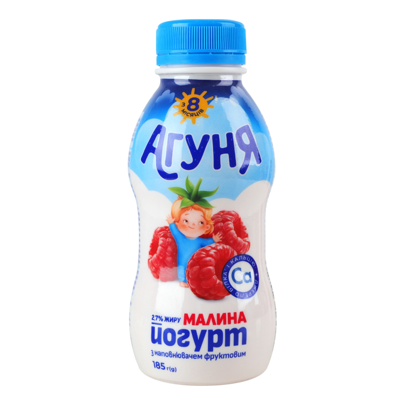 Йогурт 2.7% для детей от 8мес Малина Агуня п/бут 185г Агуня ...