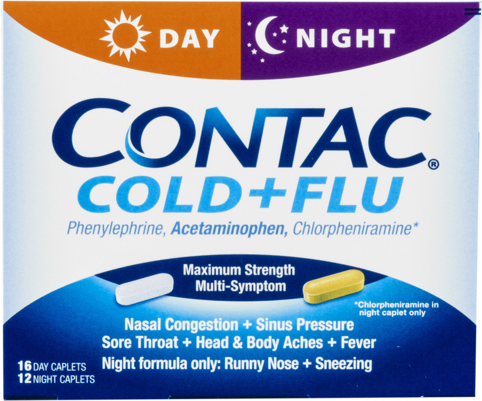 Contac Cold + Flu Maximum Strength Multi-Symptom - 28 CT Contac ...