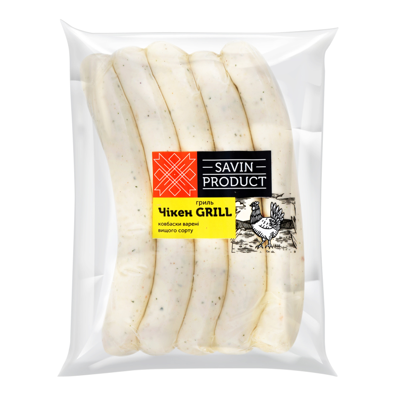 Колбаски вареные Чикен Grill Savin Product кг Savin Product: купить в интернет магазинах Украины ...