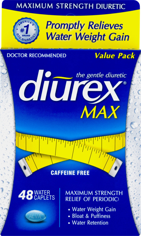 Diurex Max Maximum Strength Diuretic Water Caplets - 48 CT Diurex ...