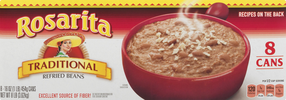 Rosarita Traditional Refried Beans - 8 CT Rosarita(44300104242 ...