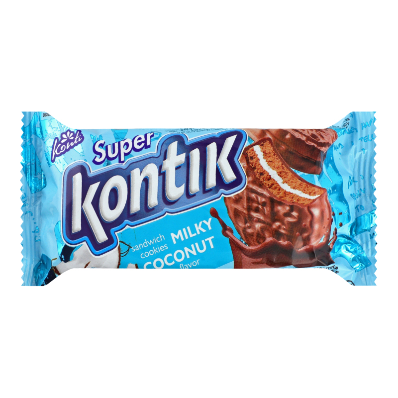 Печенье-сэндвич молочный со вкусом кокоса Super Kontik м/у 90г Super ...