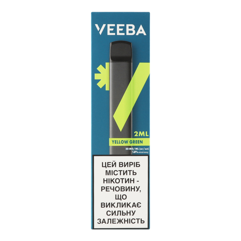 Сигарета электронная одноразовая 1.8% 2мл Yellow green Veeba 1шт Veeba ...