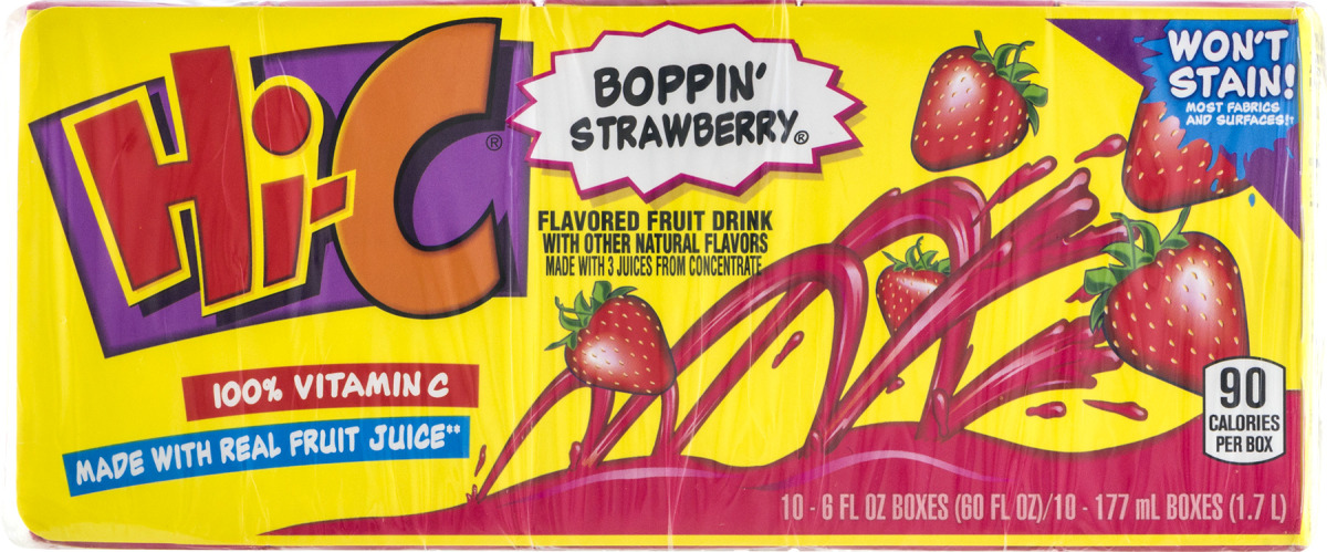 Hi-C Boppin' Strawberry Flavored Fruit Drink - 10 CT Hi-C(25000013027 ...