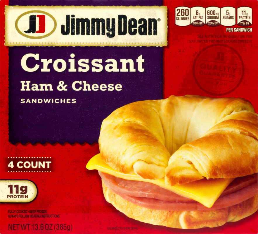 Jimmy Dean Croissant Sandwiches Ham & Cheese - 4 CT Jimmy Dean ...